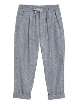 Brunello Cucinelli Brunello Cucinelli Cashmere And Silk Houndstooth Flannel Trousers Sky-blue