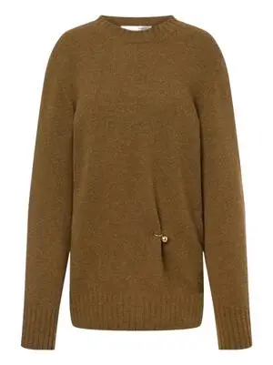 Philosophy Di Lorenzo Serafini Knitted Jumper With Ring Embellishment - Brown