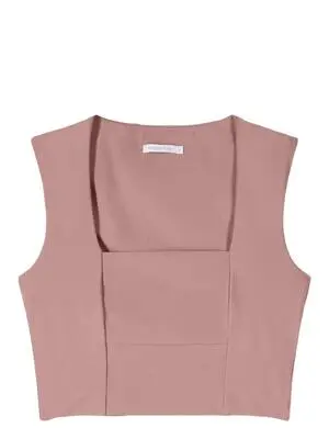 PATRIZIA PEPE Patrizia Pepe Square Neck Cropped Sleeveless Top