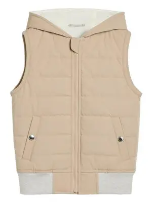 Brunello Cucinelli Hooded Padded Gilet - Sand