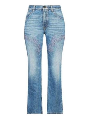 Chloé Boot-cut Denim Trousers With Embroidered Appliqués - Blue
