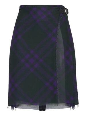 Burberry Checked Mini Skirt With Ribbon Detail - Black