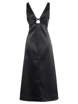 GANNI Sleeveless Maxi Dress In Satin - Black