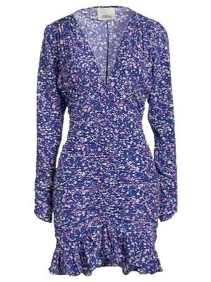 Isabel Marant Étoile Printed V-neck Long Sleeve Dress - Blue