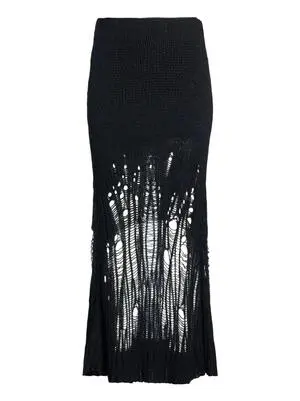Chloé Hollow Knit Flare Skirt - Black