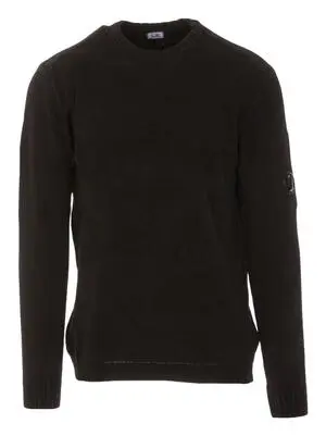 C.P. COMPANY Crew Neck Cotton Sweater - Black