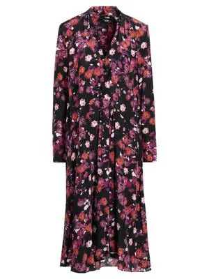 Isabel Marant Étoile Floral Print V-neck Long Sleeve Dress - Black
