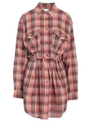 Isabel Marant Étoile Tartan Pattern Buttoned Shirt Dress - Pink