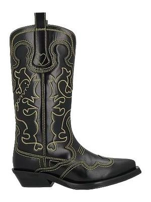 GANNI Two-tone Cowboy Boots - Black