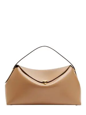 TOTEME Toteme T-Lock Leather Top Handle Bag Brown
