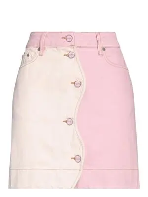 GANNI Ganni Color Block Button Front Denim Skirt