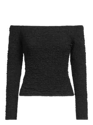 GANNI Off-the-shoulder Long Sleeve Top - Black