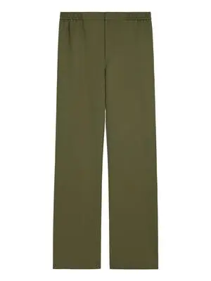 Celine Mid-rise Straight-leg Wool Trousers - Olive