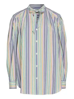 Isabel Marant Étoile Striped Shirt With Bow Neckline - Gray