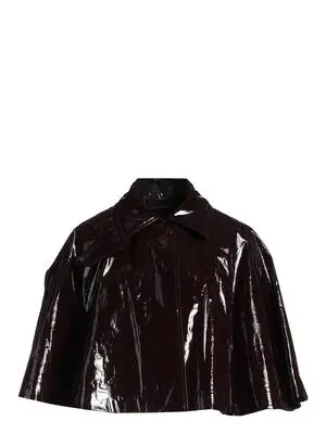Chloé Cape Effect Jacket With Glossy Finish - Black