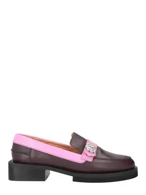 GANNI Two-tone Embellished Platform Loafers - Black