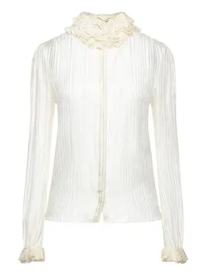 SAINT LAURENT Saint Laurent Striped Jacquard Satin Shirt