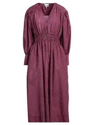 GANNI V-neck Flared Dress - Red