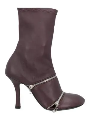 Burberry Leather Sock Ankle Boots - Brown