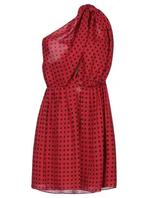 SAINT LAURENT Saint Laurent One-Shoulder Star Print Mini Dress
