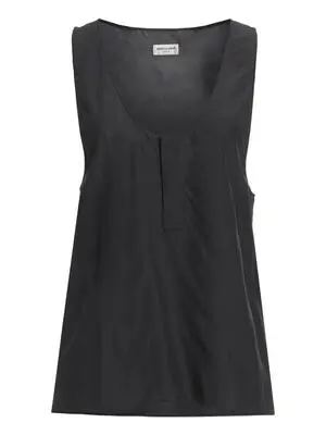 Saint Laurent Sleeveless Cady Top - Black