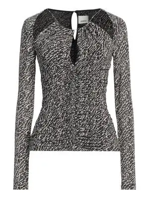 Isabel Marant Étoile Isabel Marant Pleated Design Long Sleeve Top Black