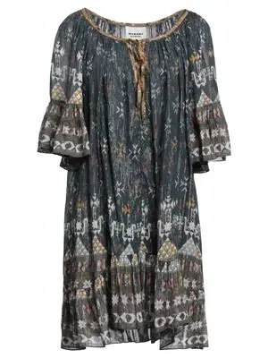 Isabel Marant Étoile Geometric Print Kaftan Dress - Black
