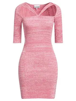 GANNI Crewneck Bodycon Dress - Purple-red
