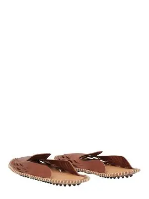 MAISON MARGIELA Minimalist Leather Mules - Brown
