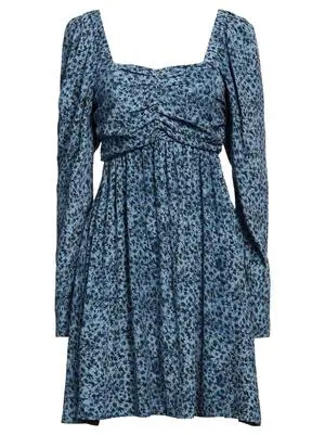 GANNI Ganni Floral Print Long Sleeve Square Neck Dress