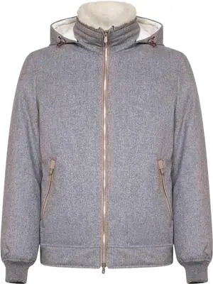 Brunello Cucinelli Zip-up Hooded Jacket - Gray