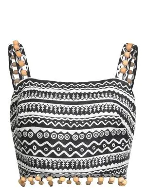 FARM RIO Farm Rio Sleeveless Square Neck Printed Top With Draped Hem