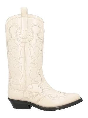 GANNI Embroidered Cowboy Boots - White