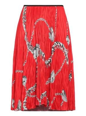 BURBERRY Burberry Pleated Midi Skirt With Chain Print