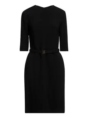 Burberry Belted Flared Midi Dress - Black