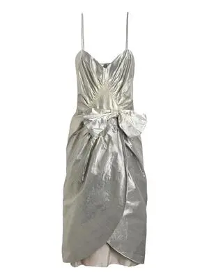 MAISON MARGIELA Metallic Sweetheart Neckline Sleeveless Dress - Gray