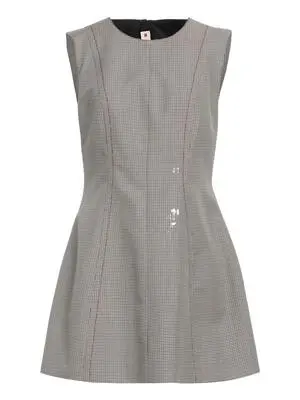 Marni Houndstooth Flared Dress - Gray
