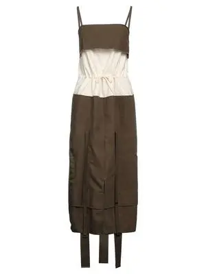 MAISON MARGIELA Sleeveless Flared Midi Dress - Brown