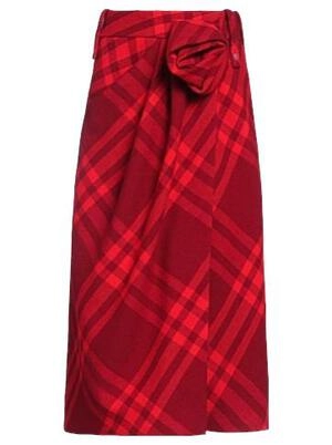 Burberry Wool Midi Skirt With Embellishment - Red
