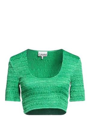 GANNI Ganni Shirred Cropped Top