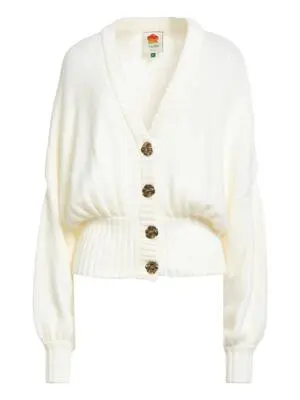 Farm Rio Long Sleeve Button-front Knit Sweater - White