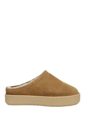 Isabel Marant Étoile Suede Shearling Lined Round Toe Mules - Brown