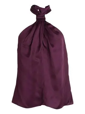 MAXCO. Halter Neck Pleated Top - Red