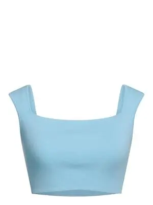 Sportmax Sleeveless Square Neck Cropped Top - Blue