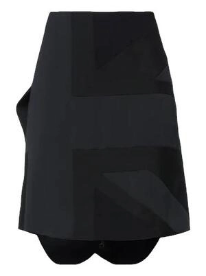 Burberry Flared Crepe Mini Skirt - Black