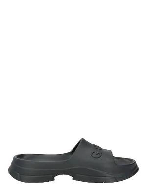 GANNI Rubber Slides - Black