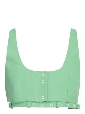 GANNI Cropped Top With Detachable Application - Green