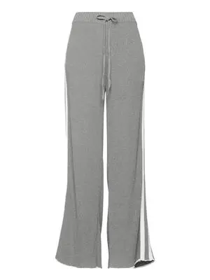 MAISON MARGIELA Ribbed Knit Wide-leg Pants With Side Stripes - Gray
