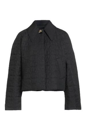 GANNI Quilted Jacket With Classic Collar - Black