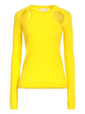 ISABEL MARANT ÉTOILE Isabel Marant Yellow Cashmere Cutout Crewneck Long Sleeve Knit